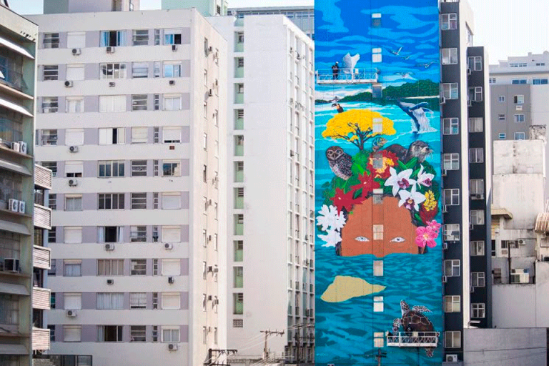 Pintura de mural de 420 metros quadrados chama atenção em Florianópolis ...
